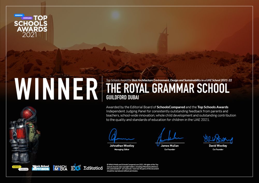 RGSGD awarded the Top Schools Award for Best Architecture Environment ...